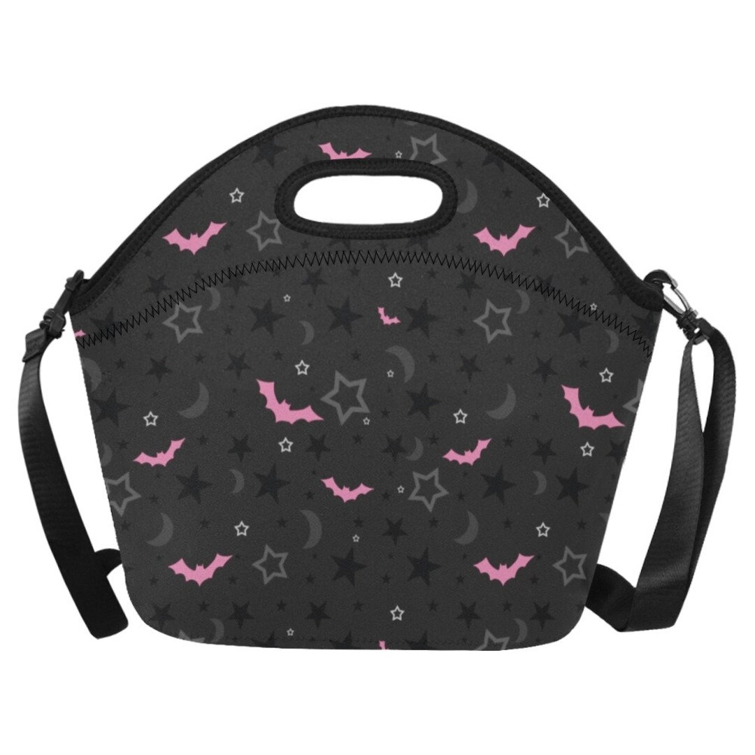 Pastel Goth Bat Moon Bats Lunch Bag, FE Gift, Travel, Drink Cooler ...
