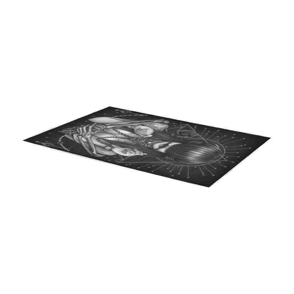 Witch & Skeleton Shroud Area Rug Goth Home Decor Gothic - Etsy