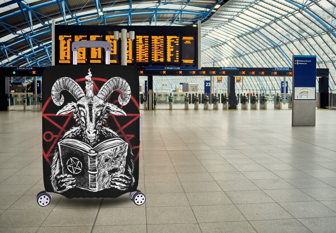 Goth Satanic Baphomet Suitcase Cover Traveling With Gothic, Luggage ...