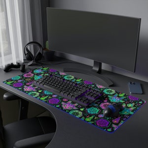 Pastel Goth Satanic Goat LED Gaming Mouse Pad, Gothic Gaming Desk Mat ...