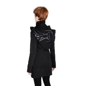 Twin Moon Oversized Hood Gothic Witchy Occult Symbols Hoodie - Etsy