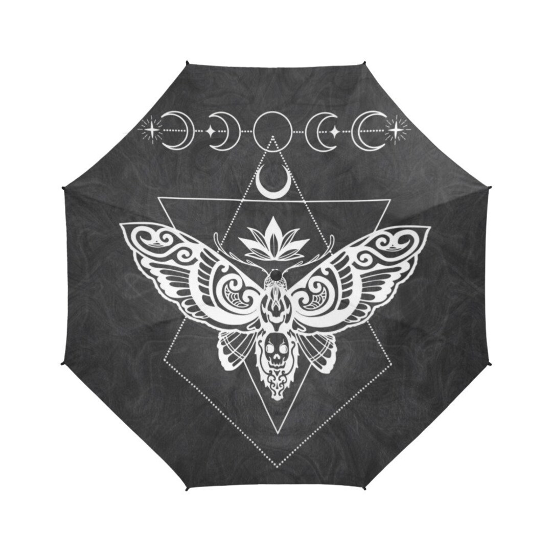 Gothic Umbrella Mystic Witchcraft Moth Moon Phases Phase - Etsy