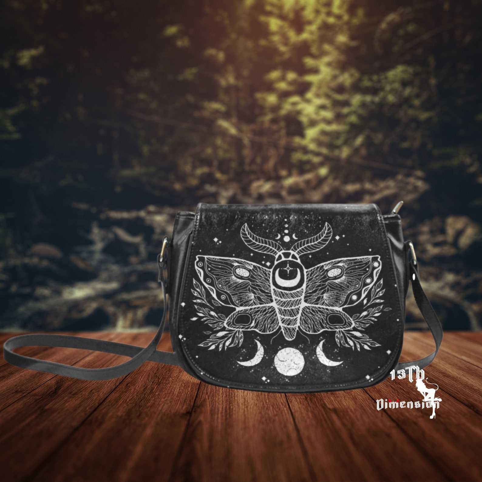 Goth Moth Moon Phases Crossbody Bag Gothic Bag Witch Purse - Etsy