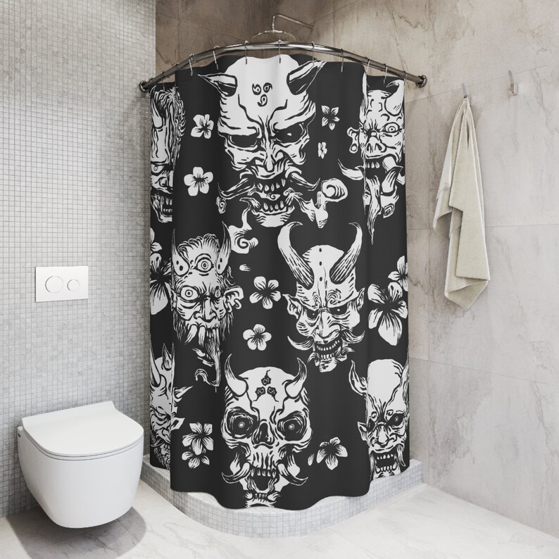 Goth Satanic Oni Demons Shower Curtain Evil Devil Gothic - Etsy