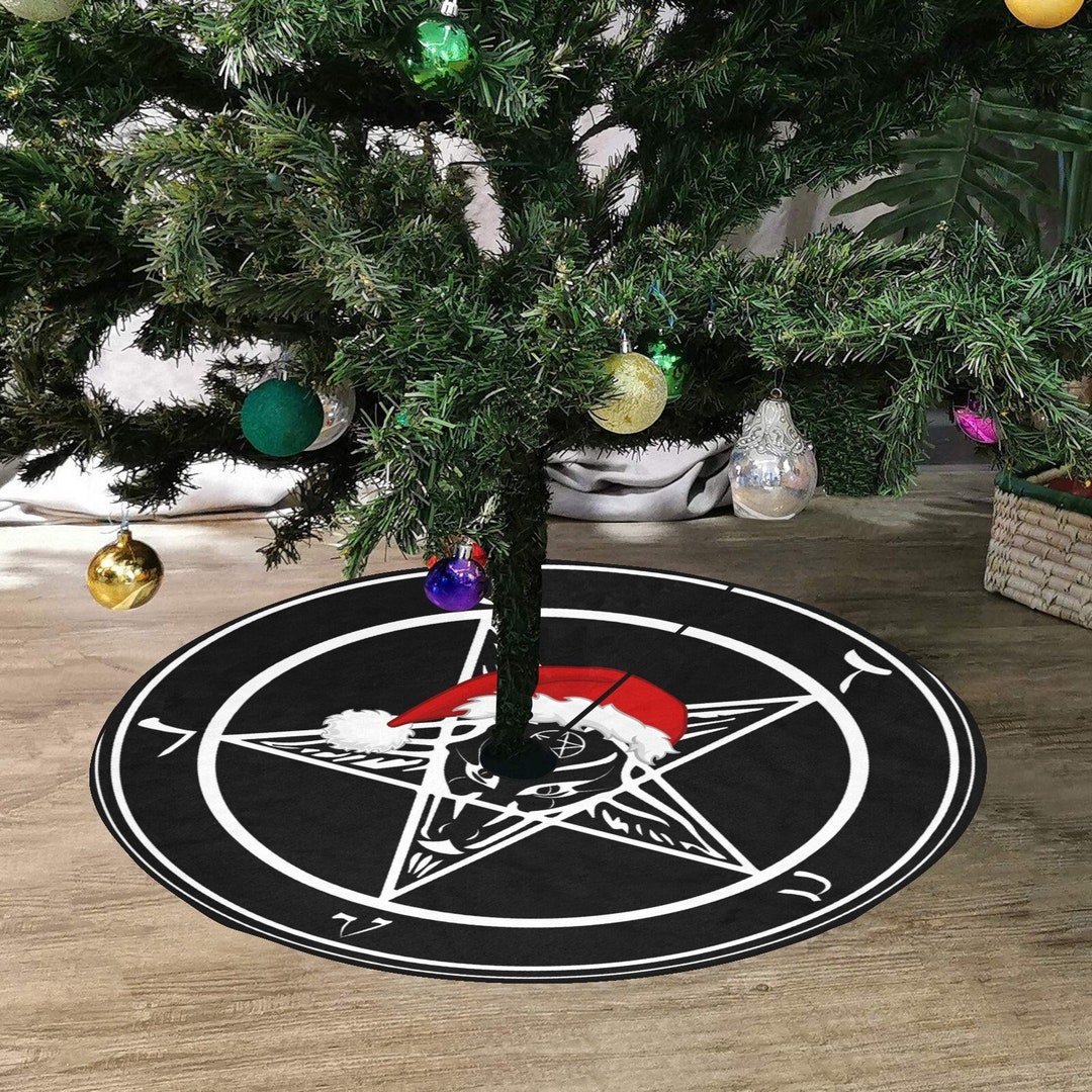 Satanic Santa Baphomet Christmas Tree Skirt Nightmare Before - Etsy