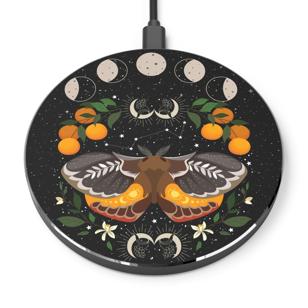 Cottagecore Dark Boho Moth Wireless Charger, Witch Cell Phone Charger ...