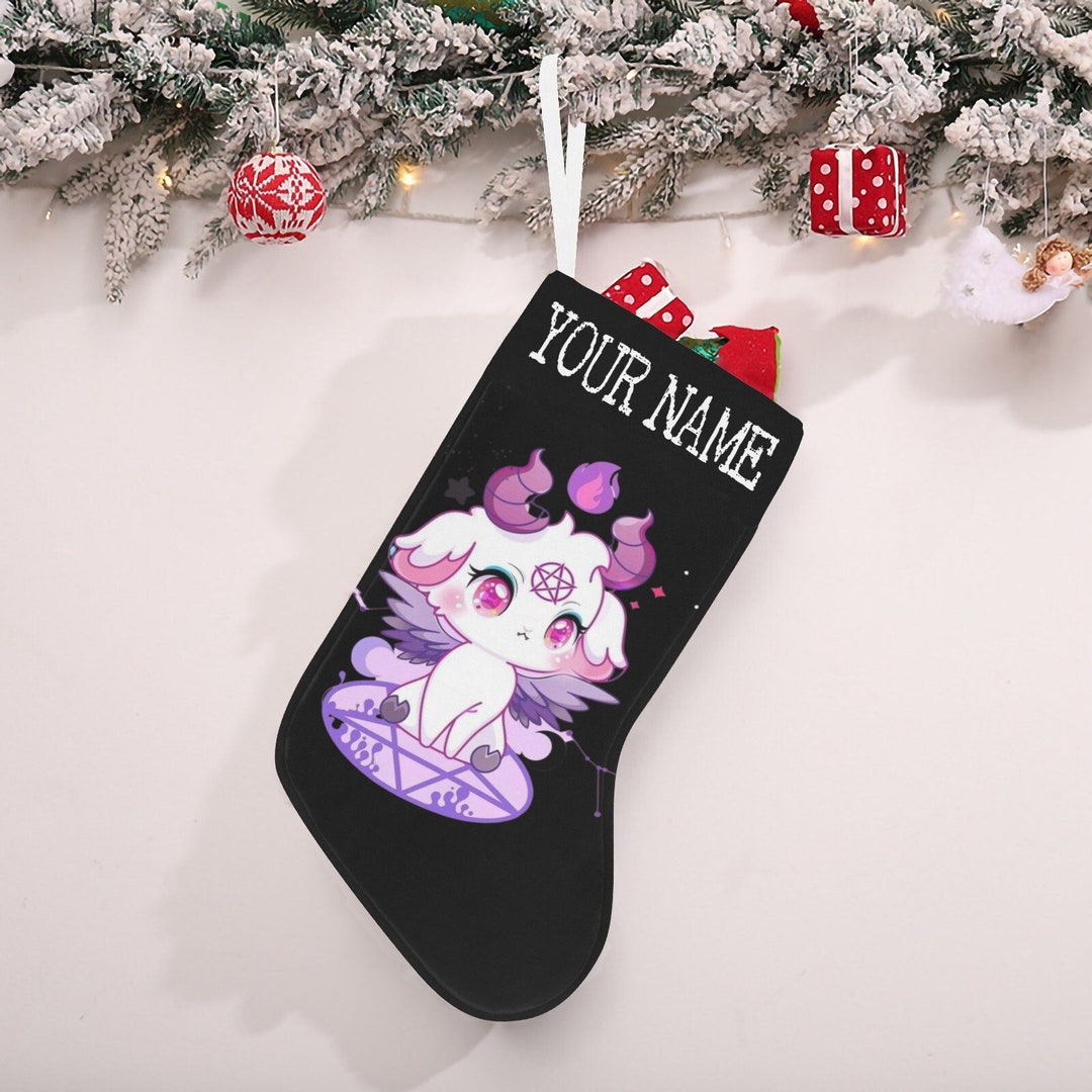 Satanic Christmas Stocking Black Christmas Stocking Goth - Etsy