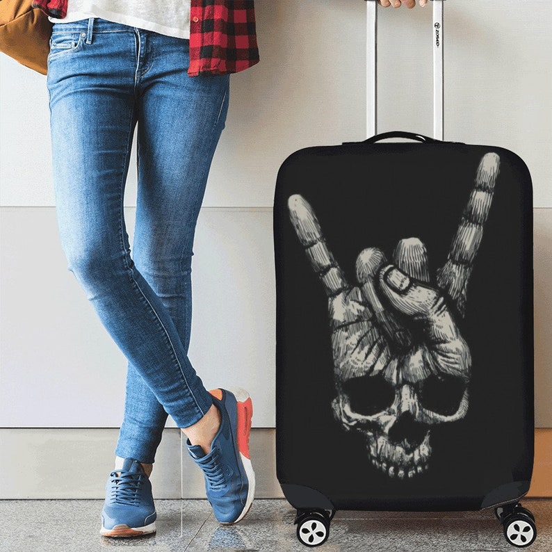 Goth Skeleton Satanic Skull Suitcase Cover Gothic Luggage - Etsy