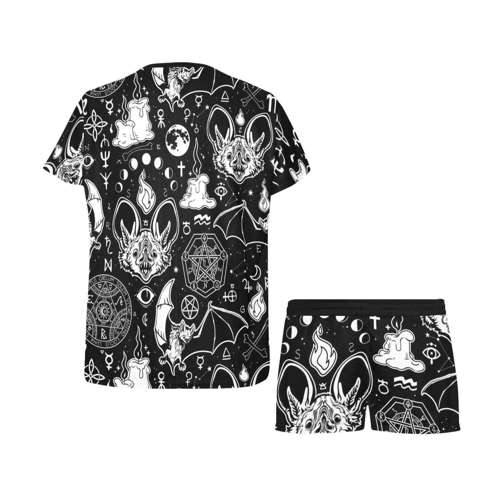 Satanic Bat Pajama, Pastel Gothic Goth Clothing, Yami Kawaii Pajamas ...