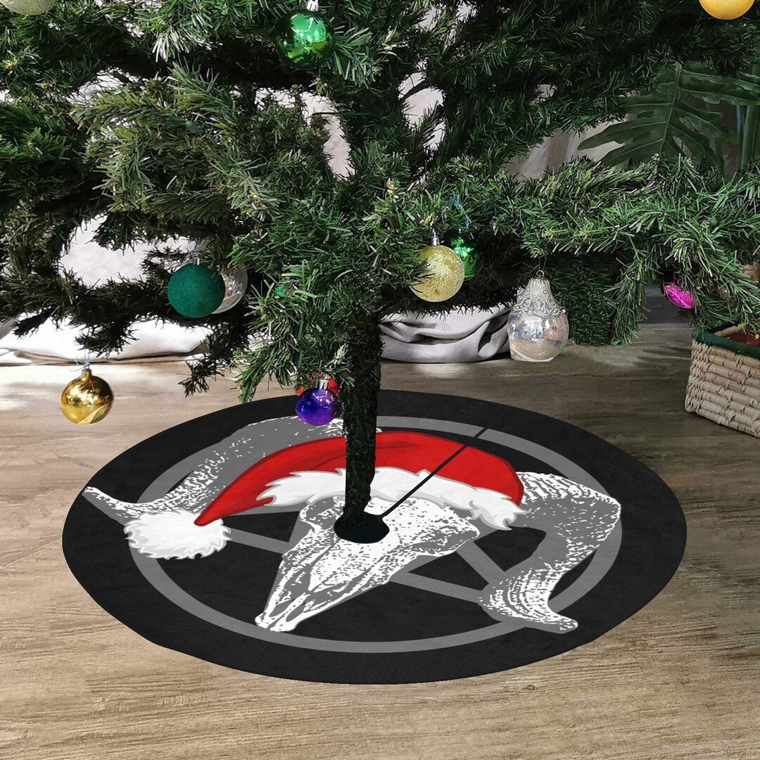 Satanic Santa Baphomet Christmas Tree Skirt Nightmare Before - Etsy