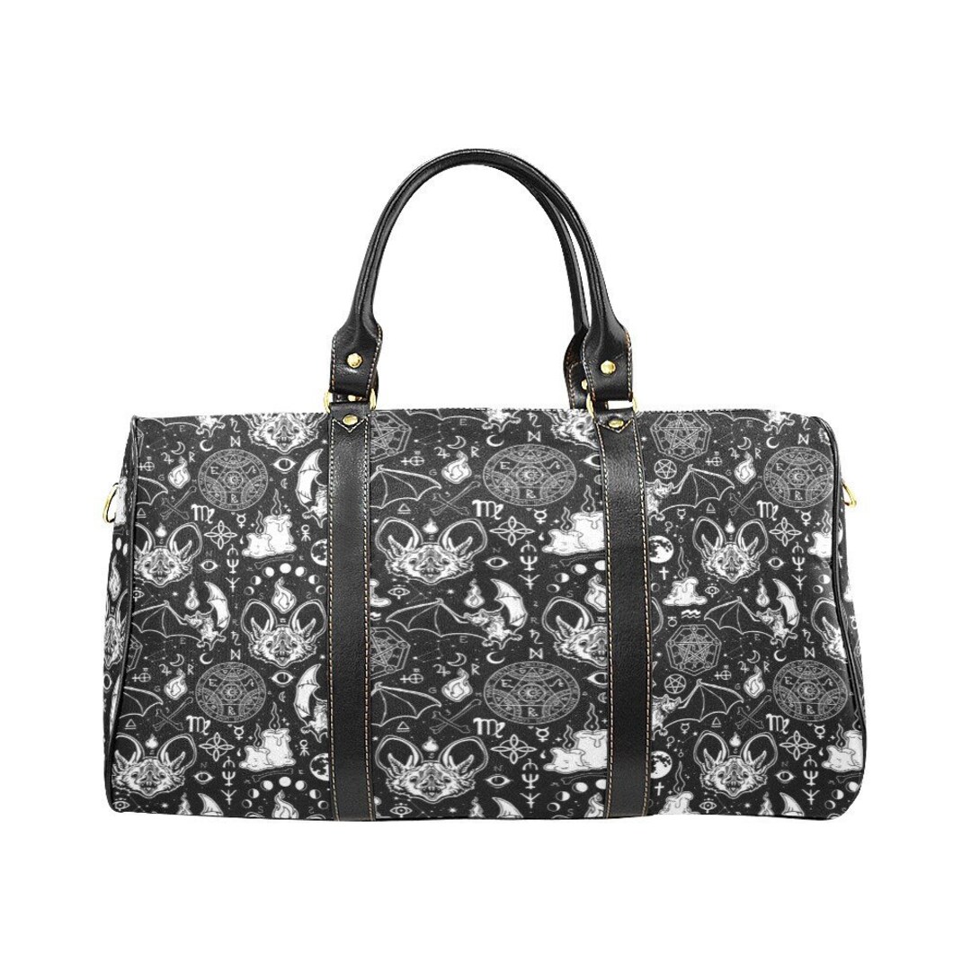 Goth Satanic Bat Pentagram Travel Bag, Leather, Spooky Purse, Pastel ...