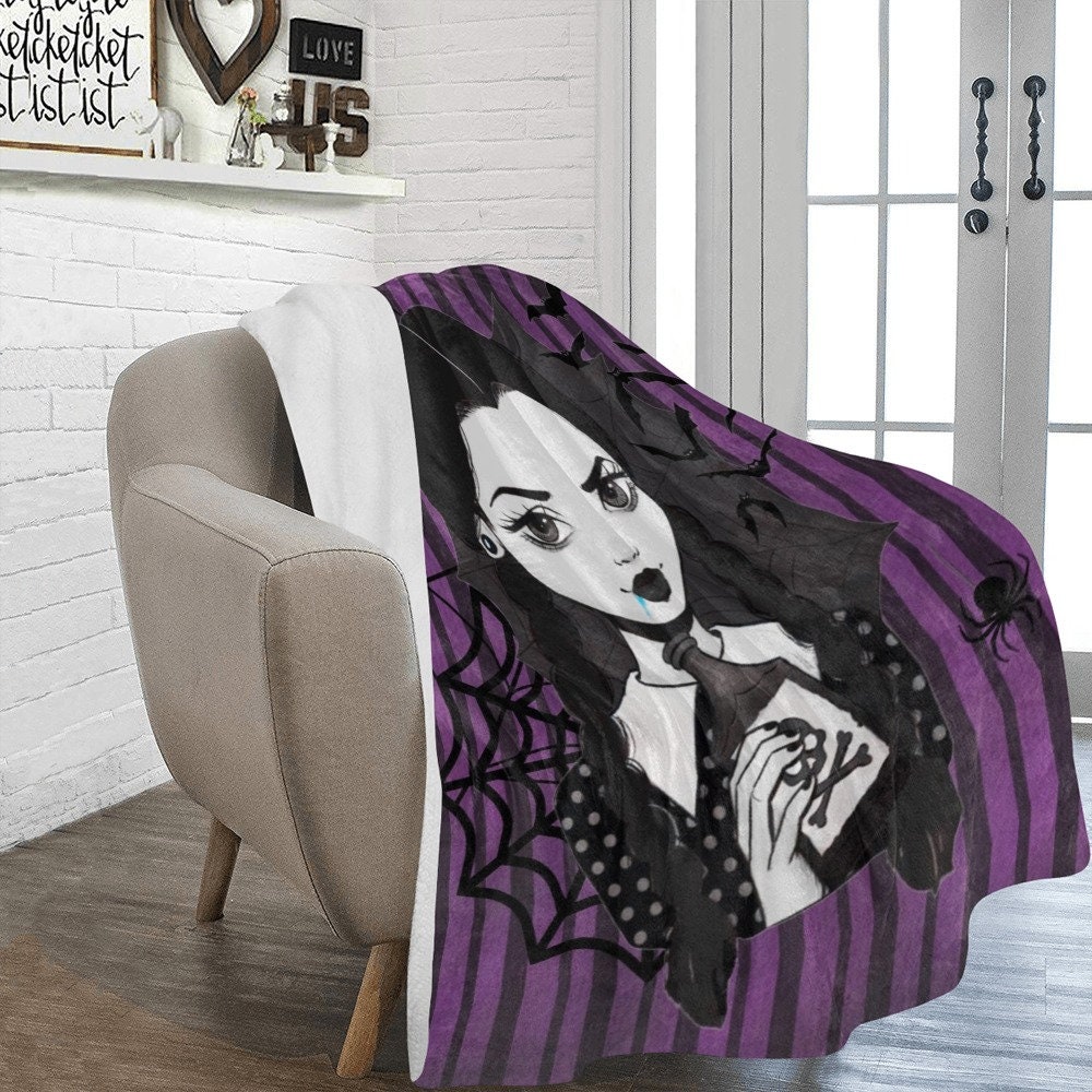 Goth gothic poison girl, Giant Throw Blanket, Plush Fleece sold by ...