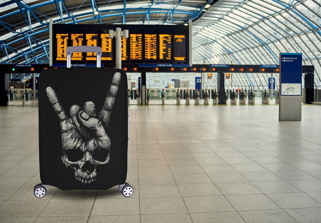 Goth Skeleton Satanic Skull Suitcase Cover, Gothic Luggage Cover ...