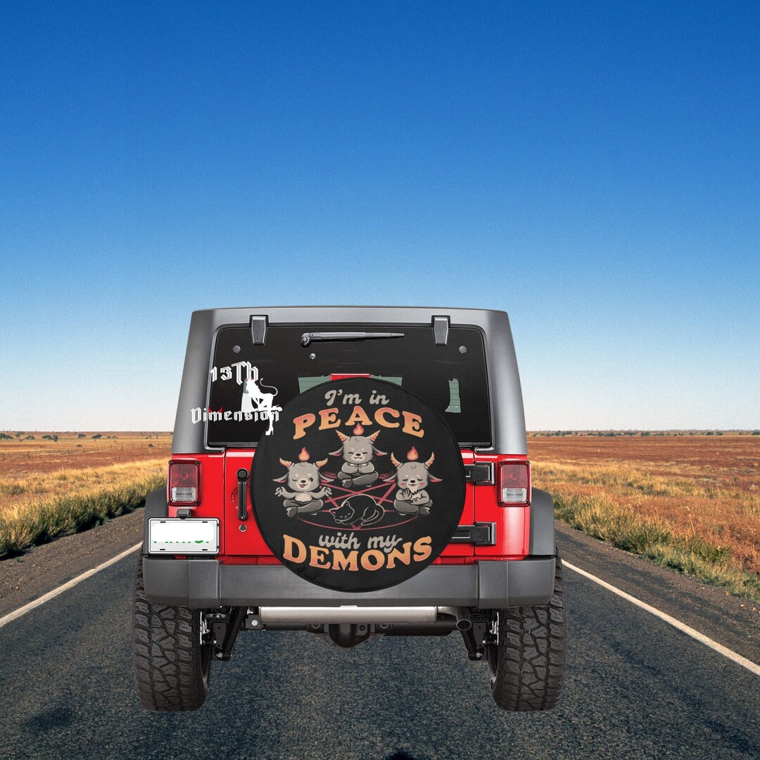 Goth, Satanic Spare Tire Coverar Cover, Car Accessories, Cute, Baphomet ...