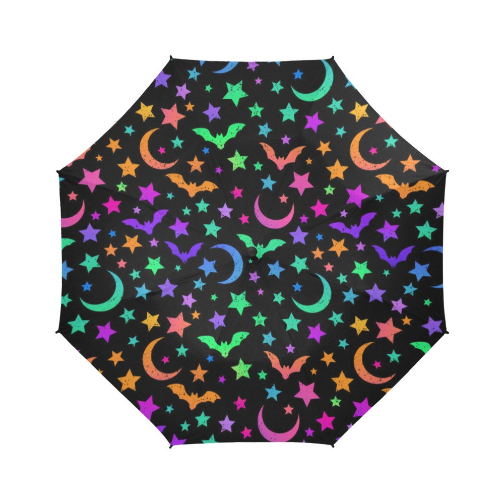 Witchy Goth Bat Moon Umbrella, Gothic Occult Mystic Umbrella, Cosplay ...