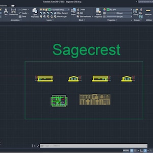 The Sagecrest | 2 Bed 2 Bath (40'x23') 920SF Plans and Autocad - Etsy