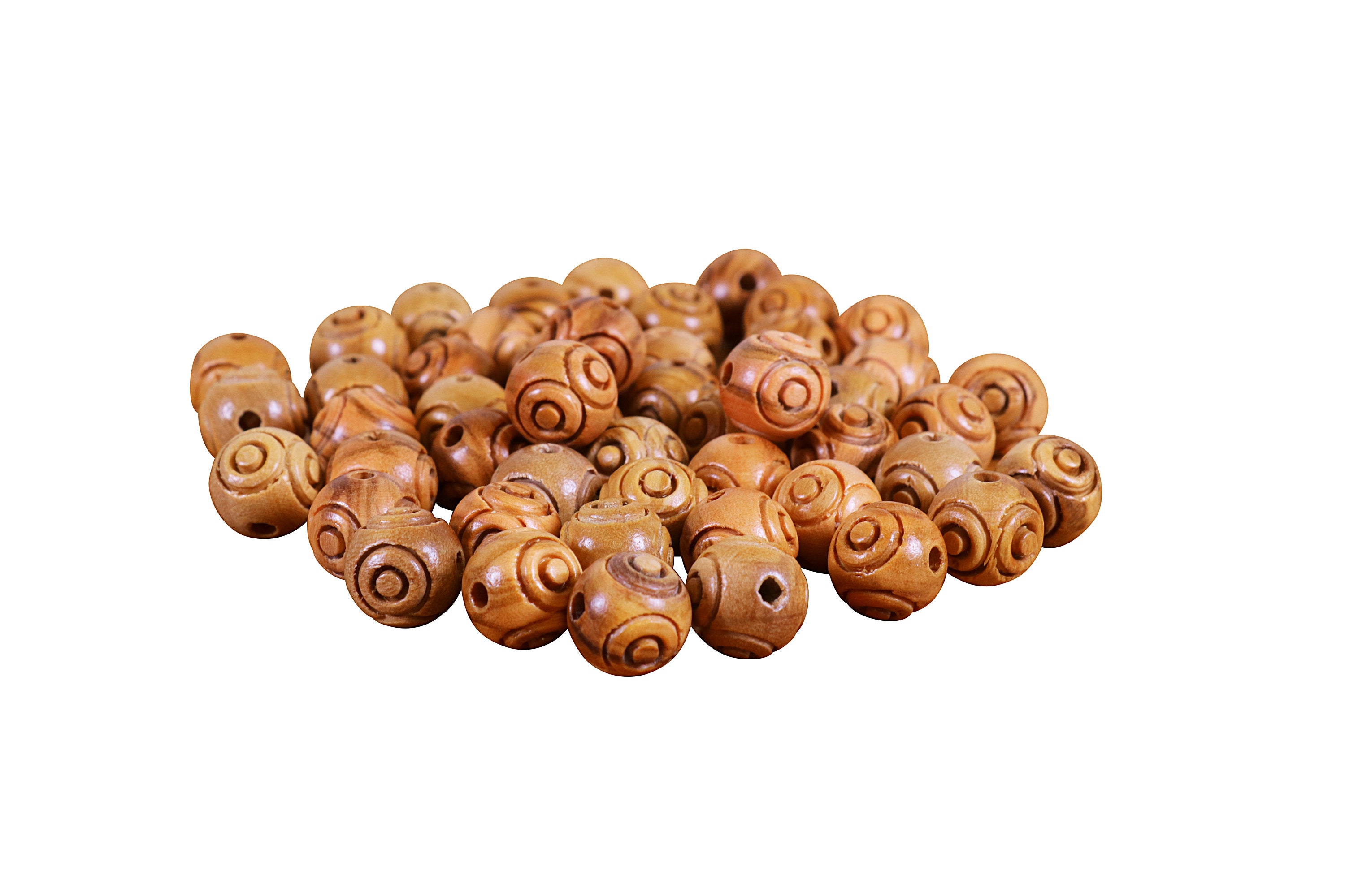 Nazarethfairtrade Olive Wood Beads Handcrafted in Galilee Natural ...