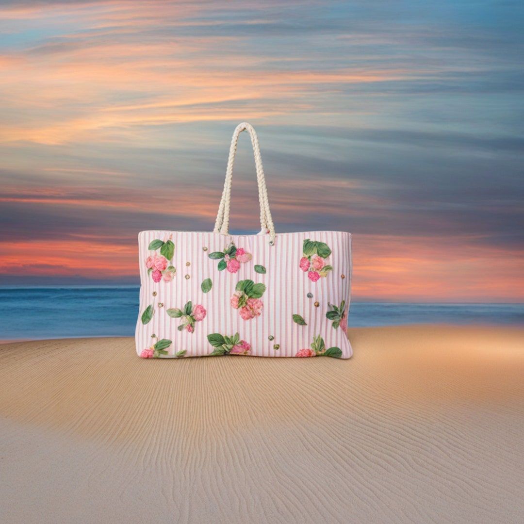 Strawberry Weekender Tote Bag Large Carry-on Bag With Rope Handles Wide ...