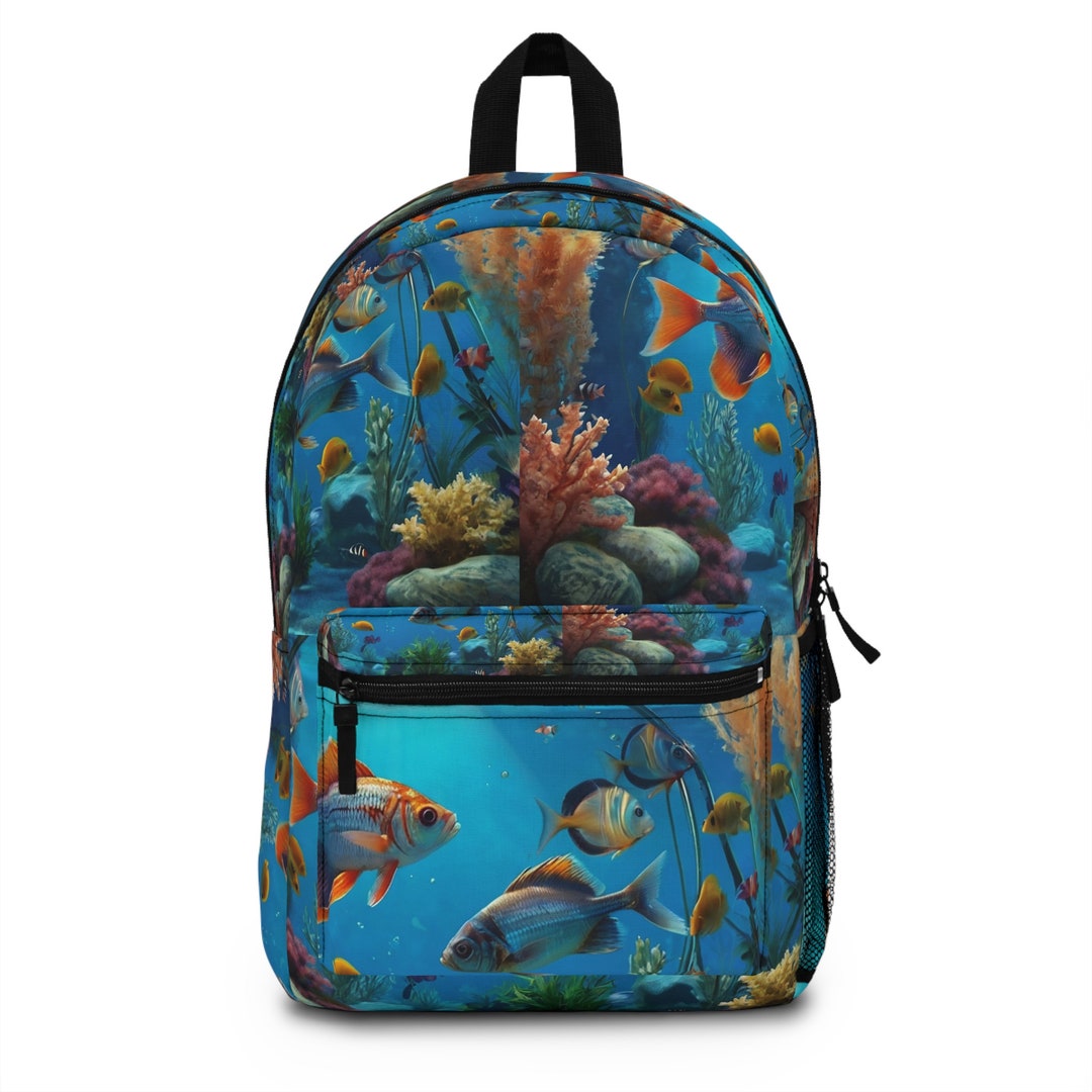 Aquarium Backpack Back to School Gift Fish Book Bag Bookbag School ...