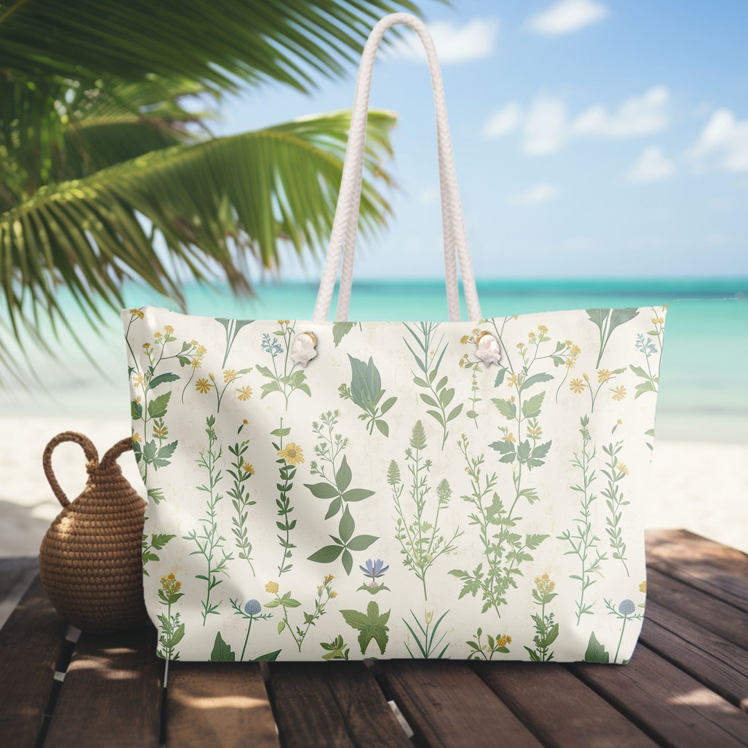 Oversized Weekender Bag | Large Floral Travel Tote | Botanical Pattern ...