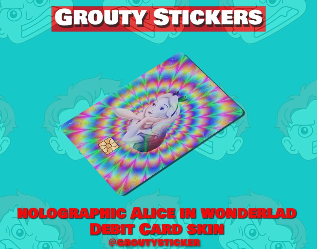 Holographic Alice in Wonderland Debit Card Skin Credit Card Skin Card ...