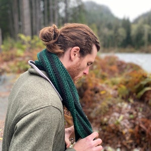 CROCHET PATTERN | the Evergreen Scarf | Green Men's Crochet Scarf With ...