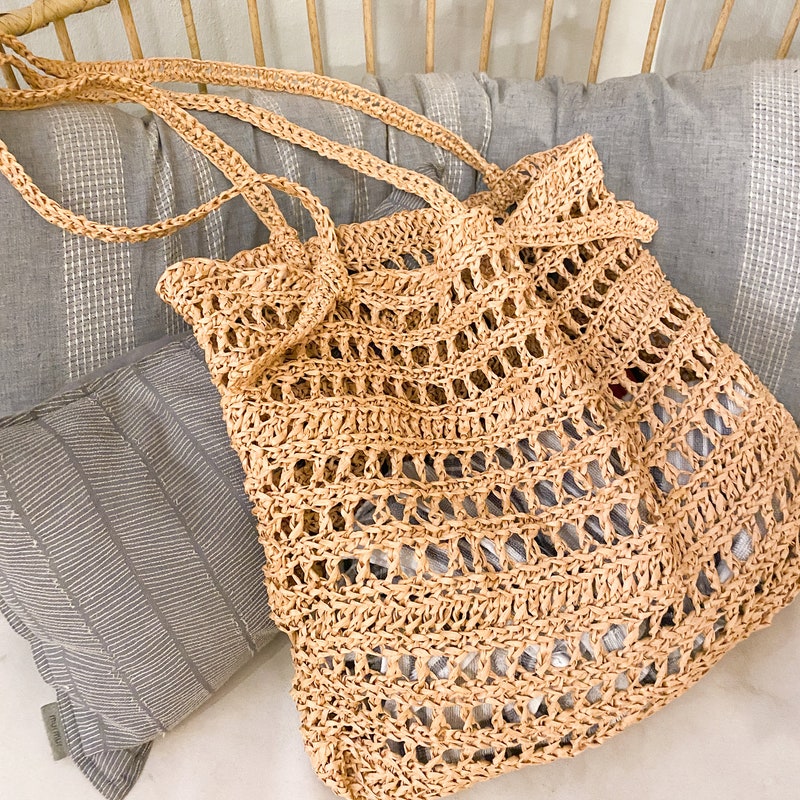 Crocheted Straw Bag - Etsy