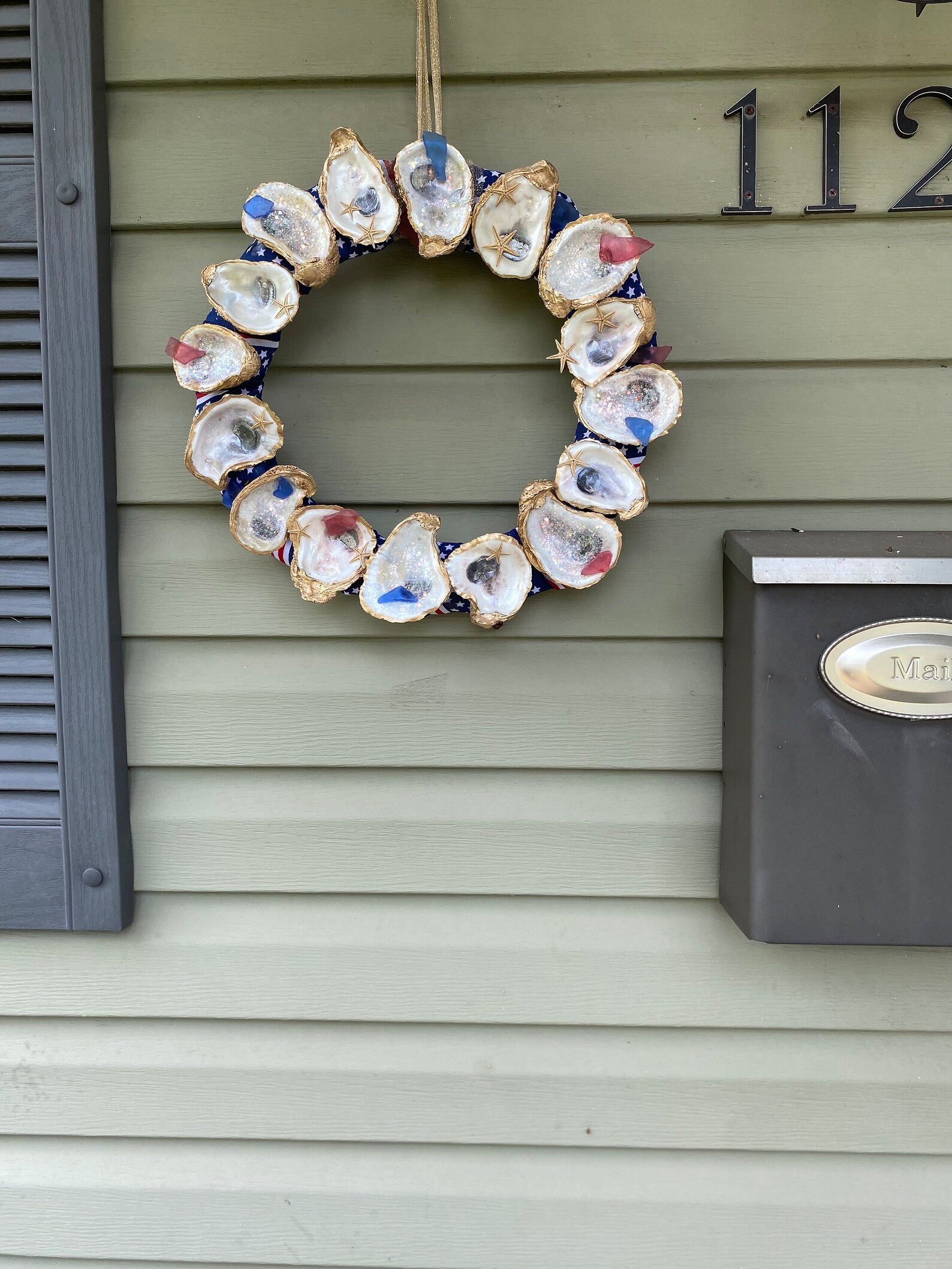 4th of July Oyster Shell Wreath - Etsy