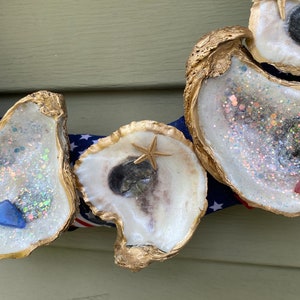 4th of July Oyster Shell Wreath - Etsy