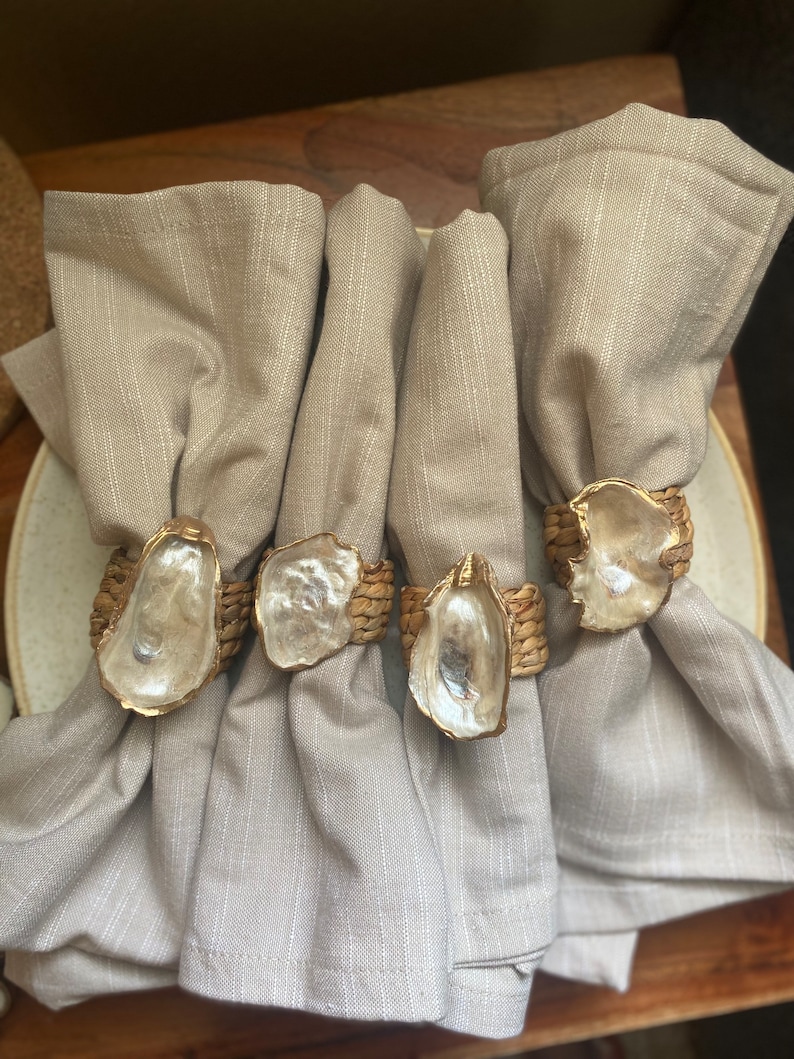 Oyster Shell Napkin Rings - Etsy