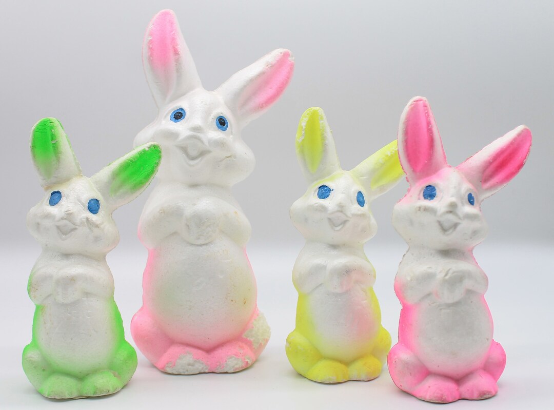 Vintage Styrofoam Easter Bunnies Lot of 4, Mid Century MCM, Various ...
