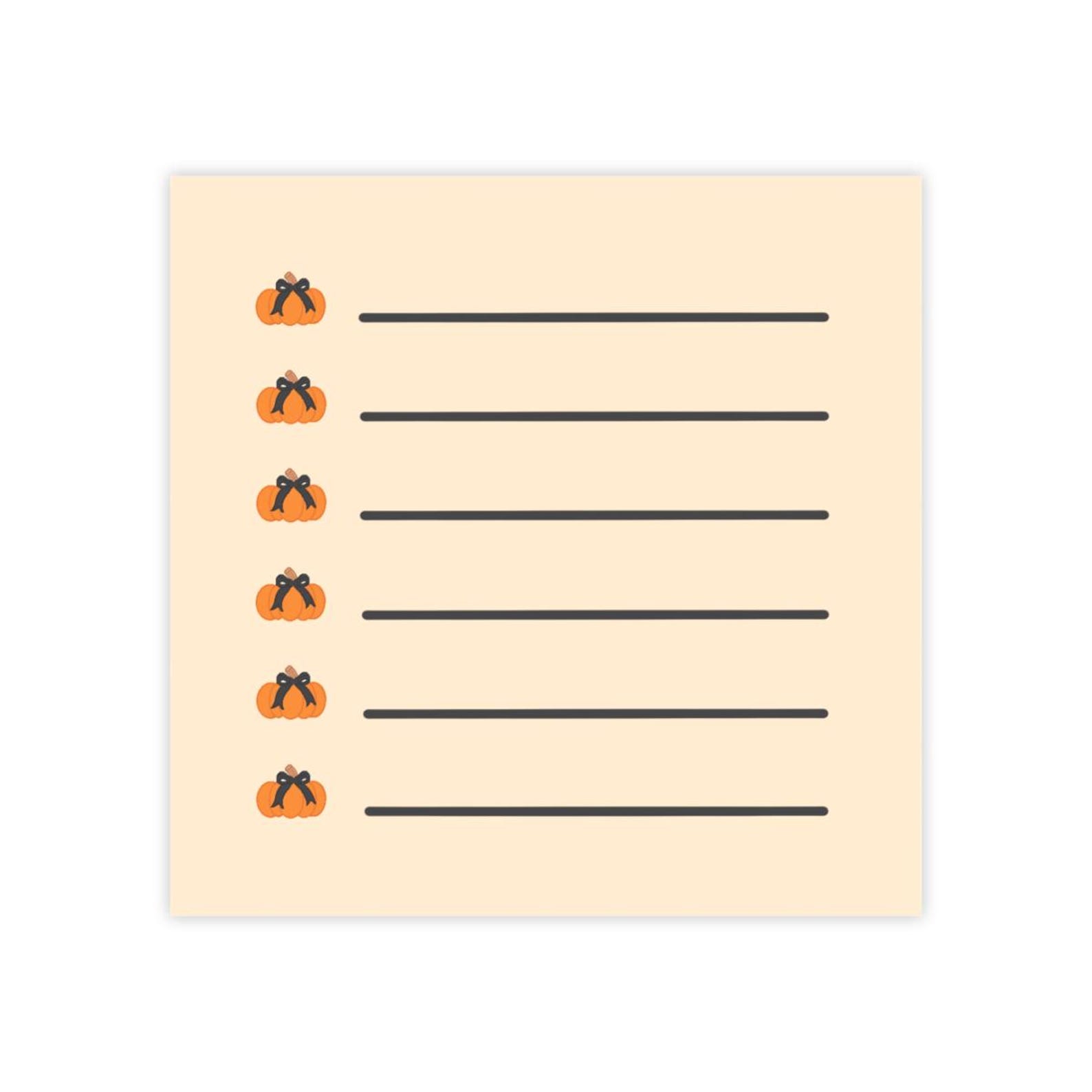 Fall Pumpkin Post-it Notes | 3x3 Mini to Do List Pad - Etsy