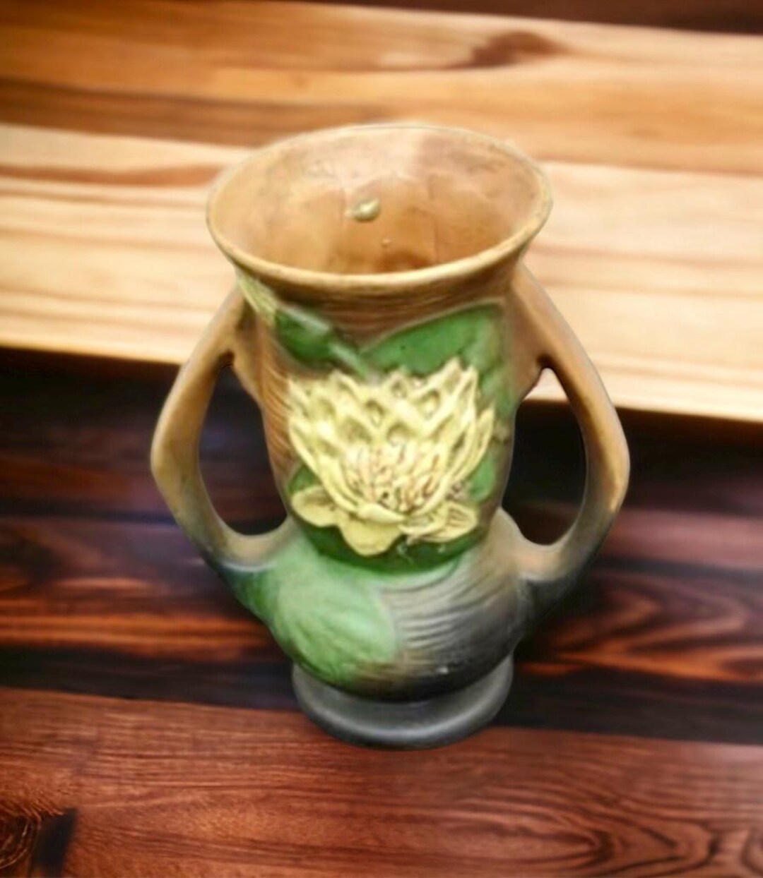Roseville Water Lily Pottery Vase - Etsy