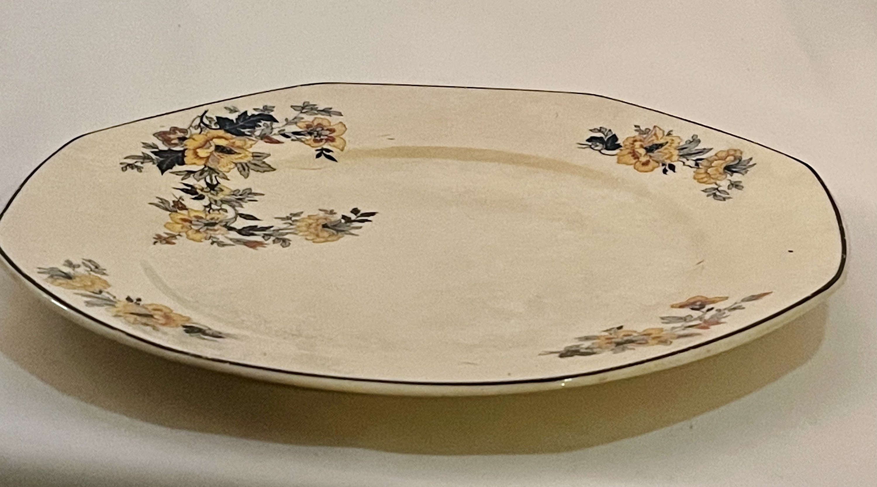 Vintage Yellowstone Homer Laughlin Plate Octagon Yellow Flowered Made ...