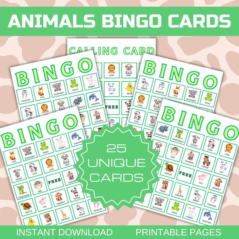 Animal Bingo - Etsy