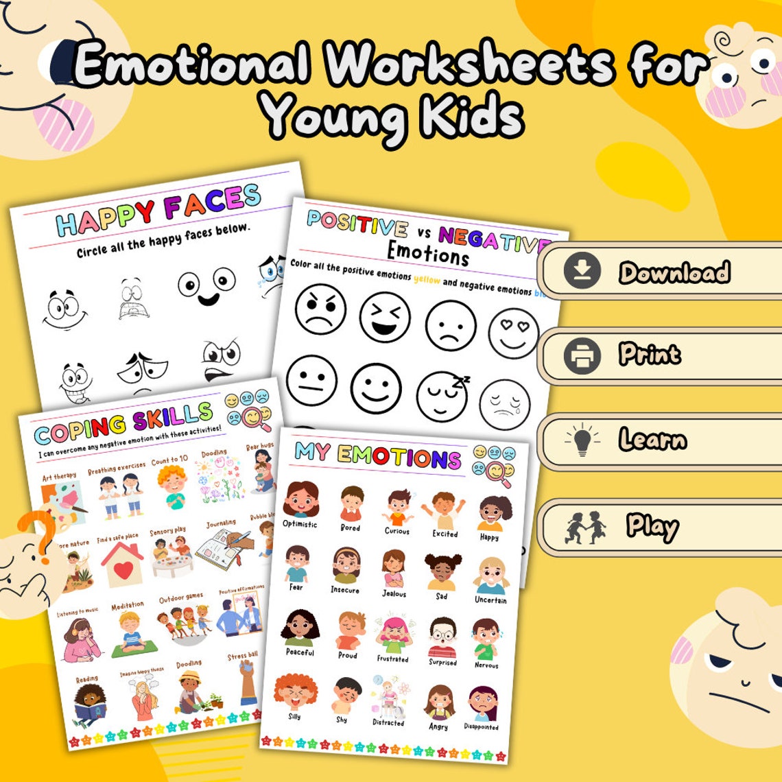 Social Emotional Skills for Younger Kids Calming Corner Toddler ...