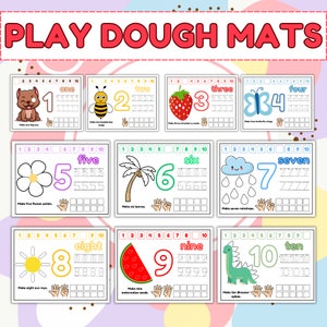 Play Dough Mats for Young Learners Numbers 1 to 10 Toddler Homeschool ...