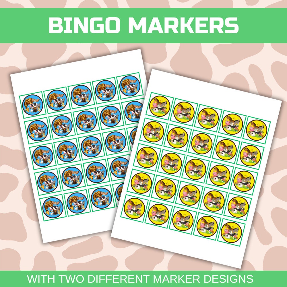 Animals Bingo Cards Fun Activity for Toddlers and Kids Homeschool ...