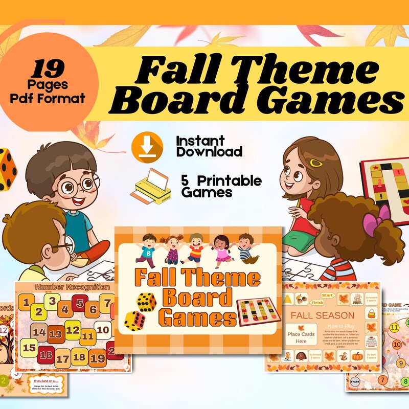 Autumn Games Printable - Etsy