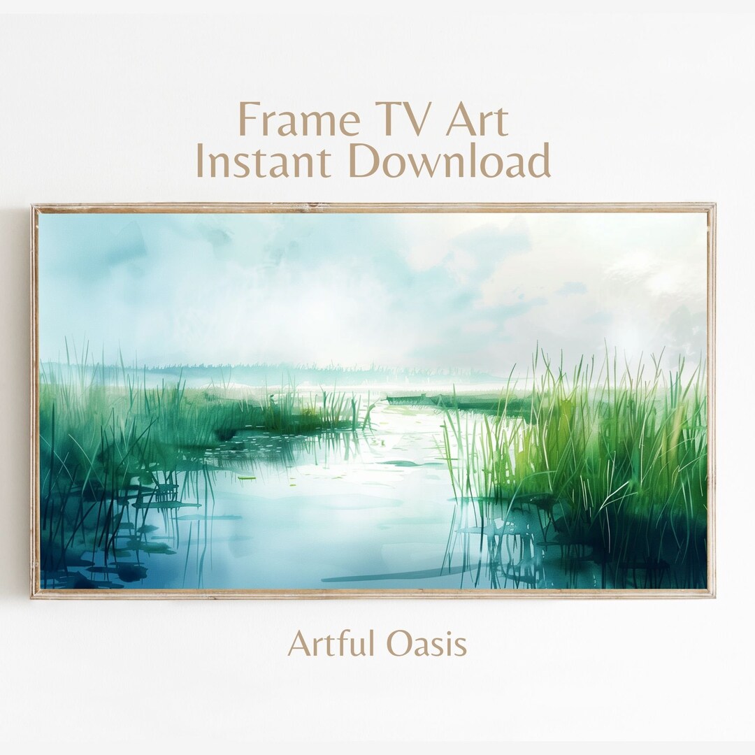 Watercolor Wetlands Landscape Frame TV Art | Instant Download | Samsung ...