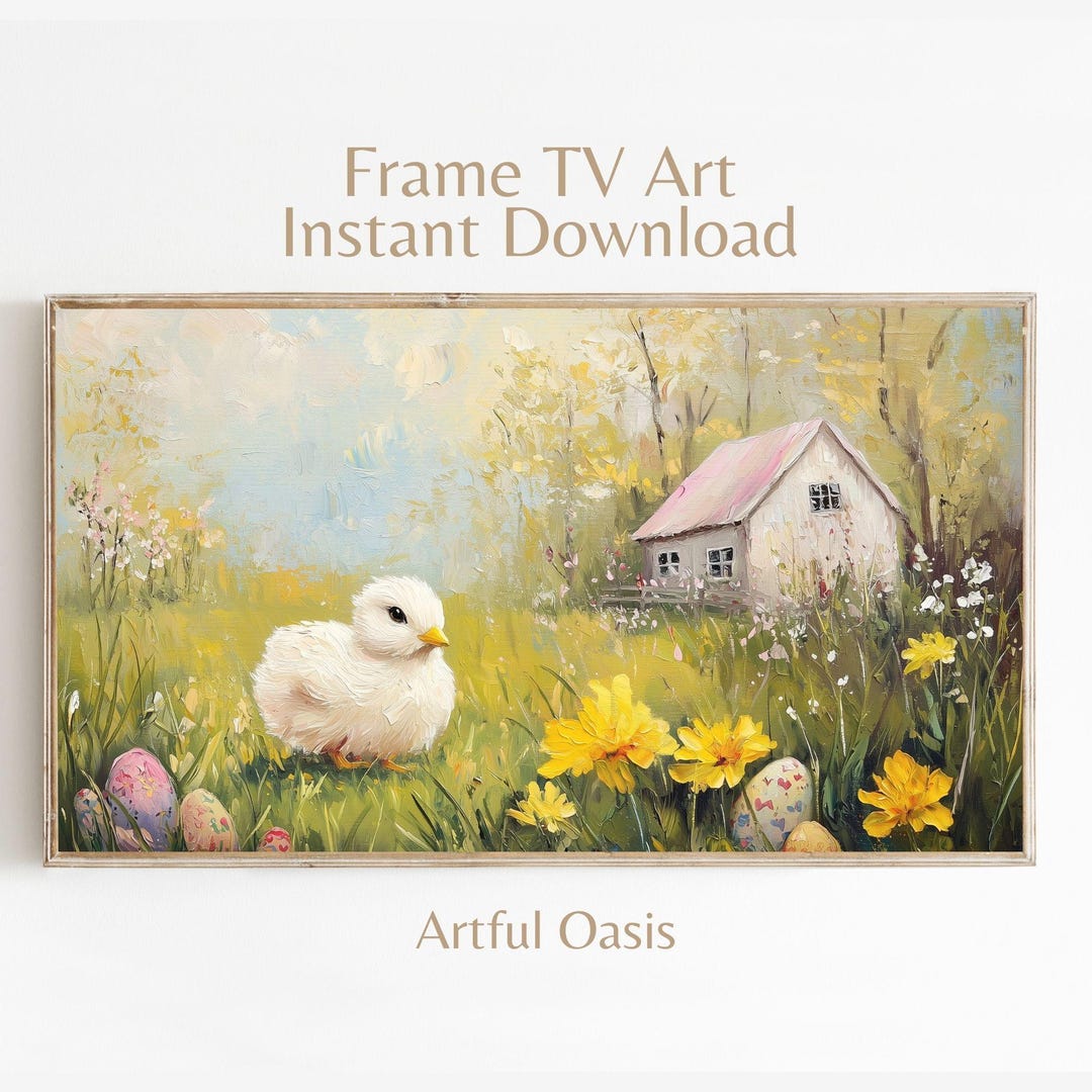Cute Chick Frame TV Art | Instant Download | Samsung Frame | Easter ...