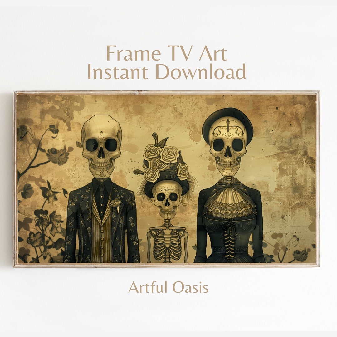 Skeleton Family Portrait Frame TV Art Instant Download Samsung Frame ...