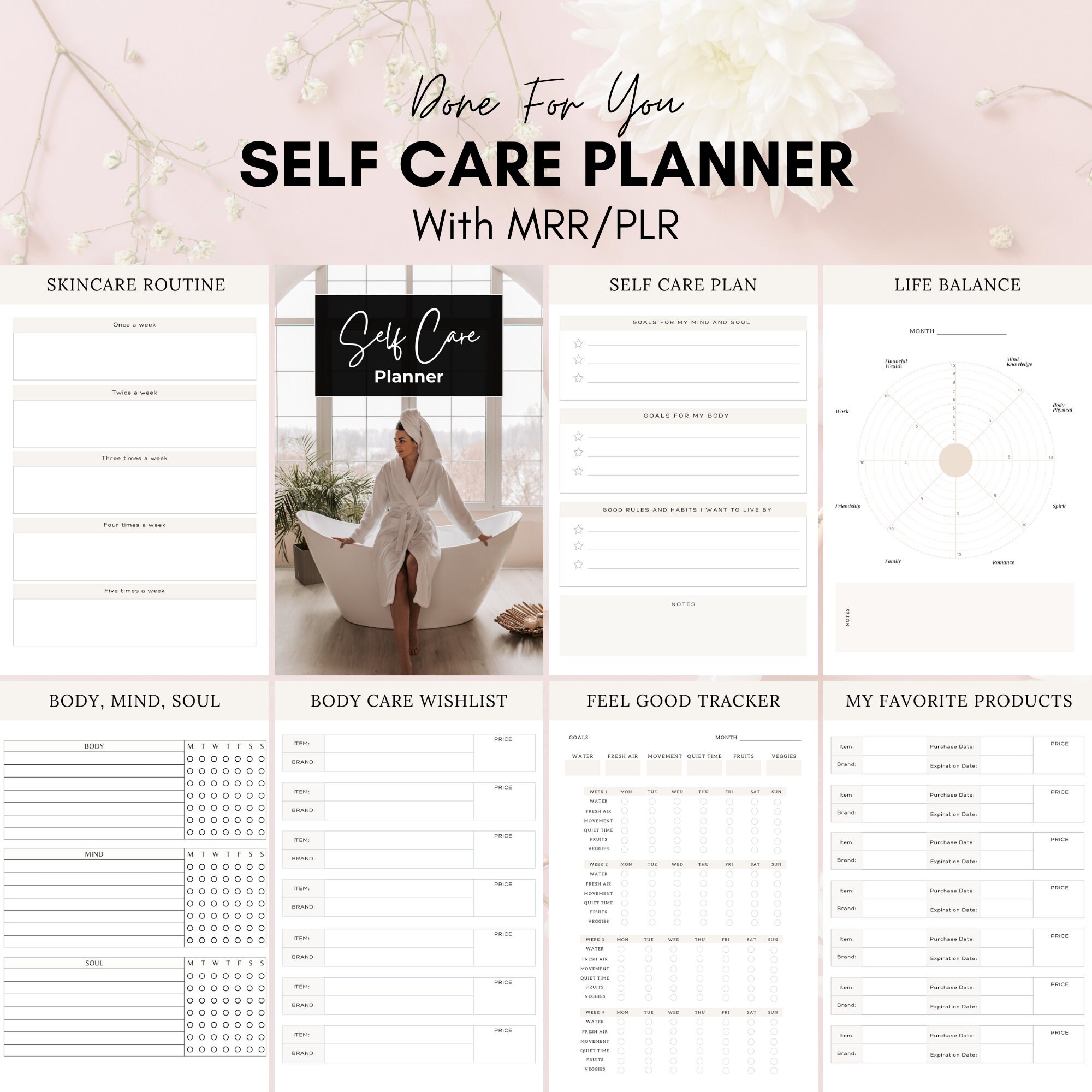 Self Care Planner Printable Mindfulness Workbook Self Love Journal Self ...
