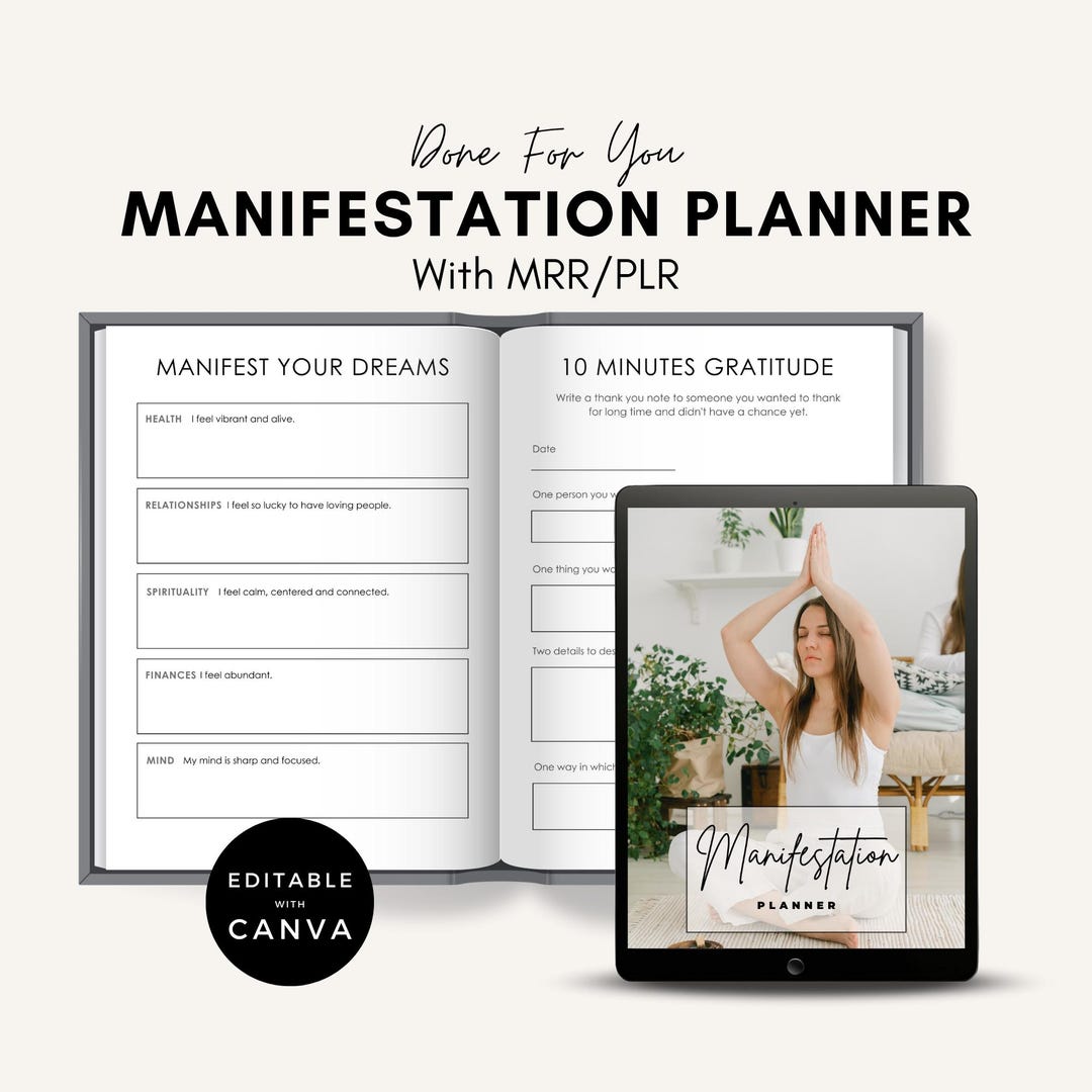 Manifestation Planner. Printable Manifestation Journal With PLR and ...