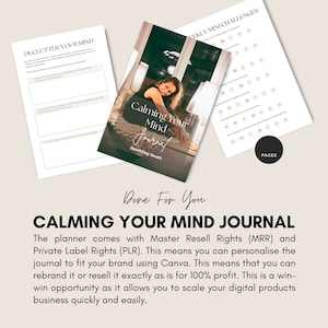 Calming Your Mind Journal: Mental Health Planner (PLR/MRR Digital ...
