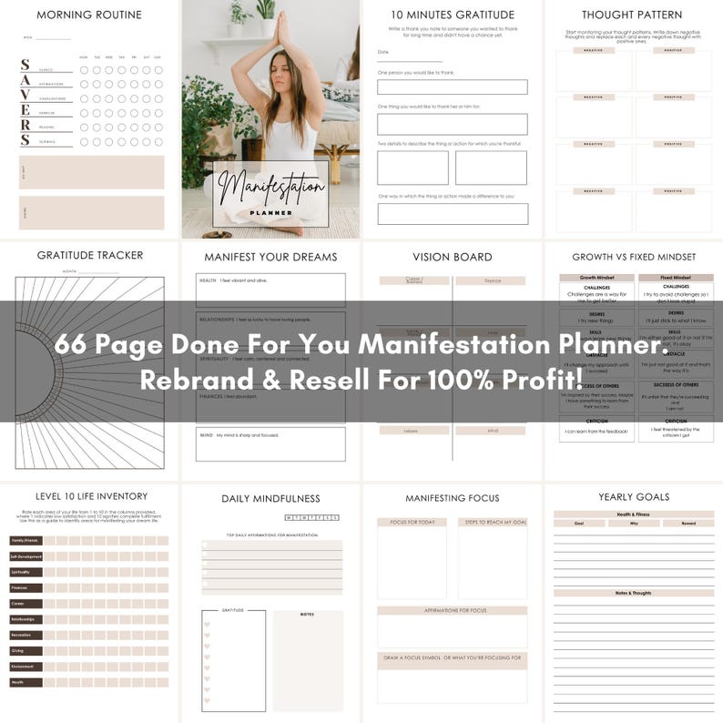 Manifestation Planner. Printable Manifestation Journal With PLR and ...