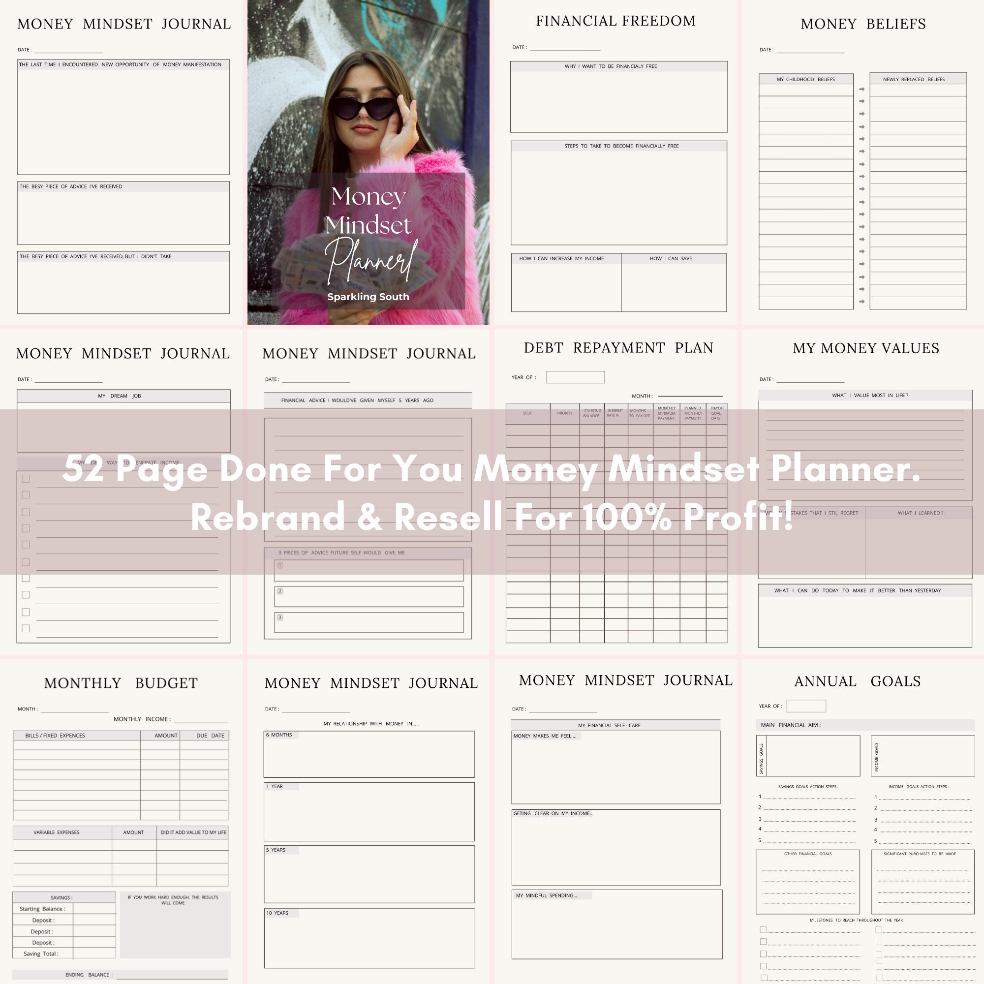Money Mindset Planner Master Resell Rights Money Manifesting Money ...