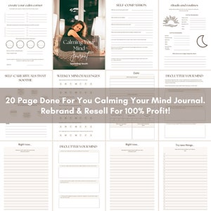 Calming Your Mind Journal: Mental Health Planner (PLR/MRR Digital ...
