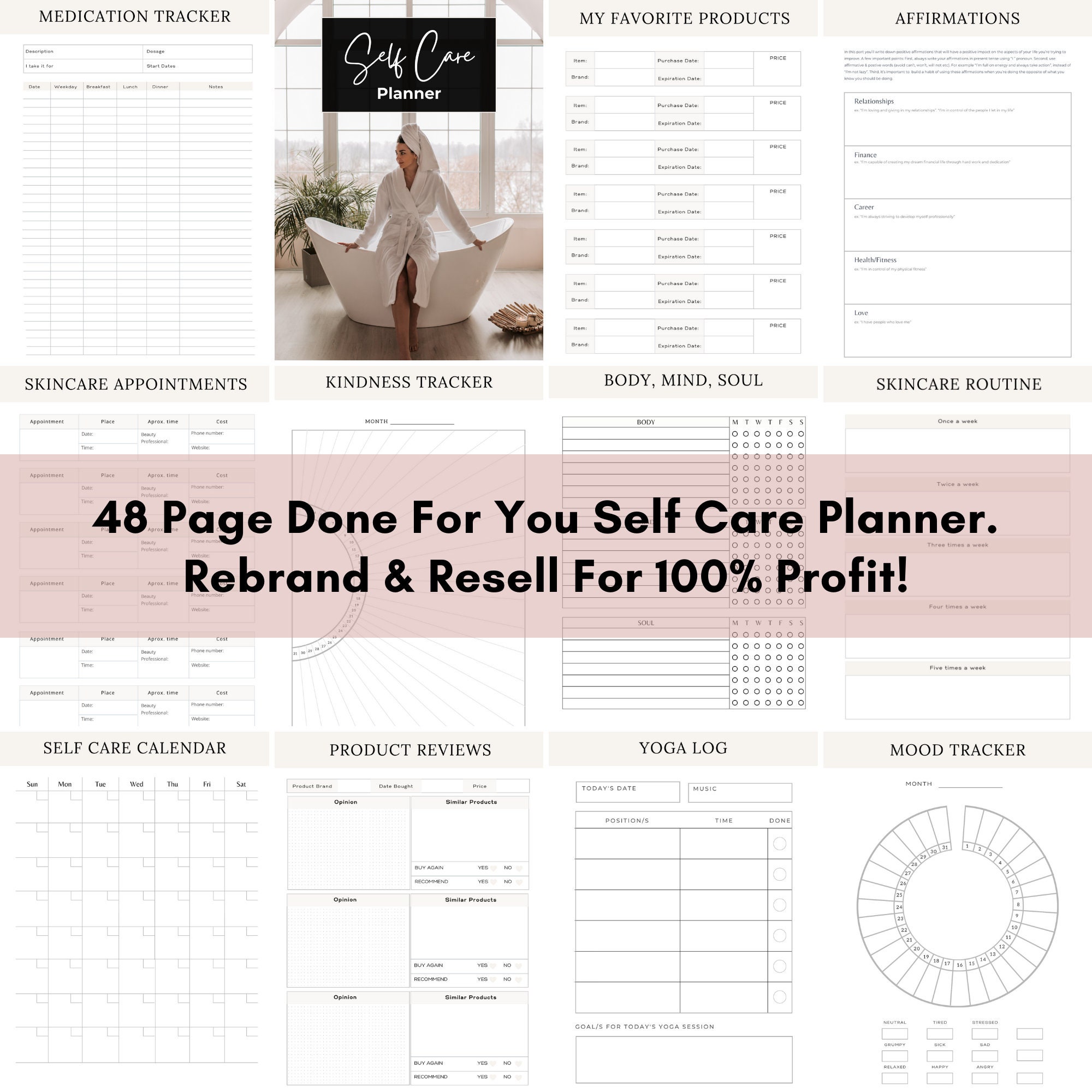 Self Care Planner Printable Mindfulness Workbook Self Love Journal Self ...