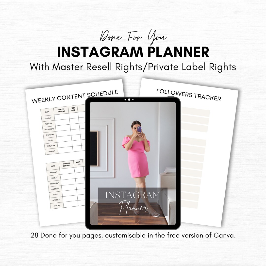 Instagram Planner Template: Canva Editable, PLR & MRR (digital Download ...